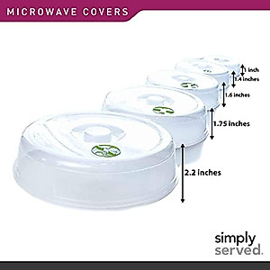 Simply Served Variety Pack Steam Vents Microwave Splatter Covers, Clear