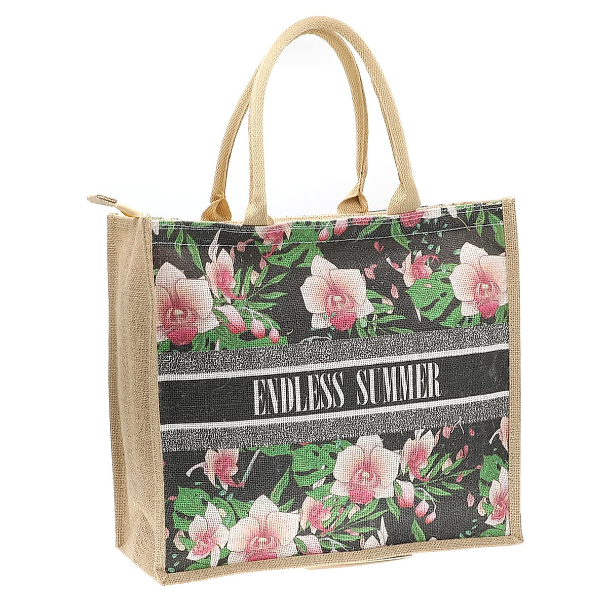 CIOOU Waterproof Beach Bag Straw totes Large Burlap Tote Bags Reusable Jute Bags Grocery Store Shoulder Handbag for Women