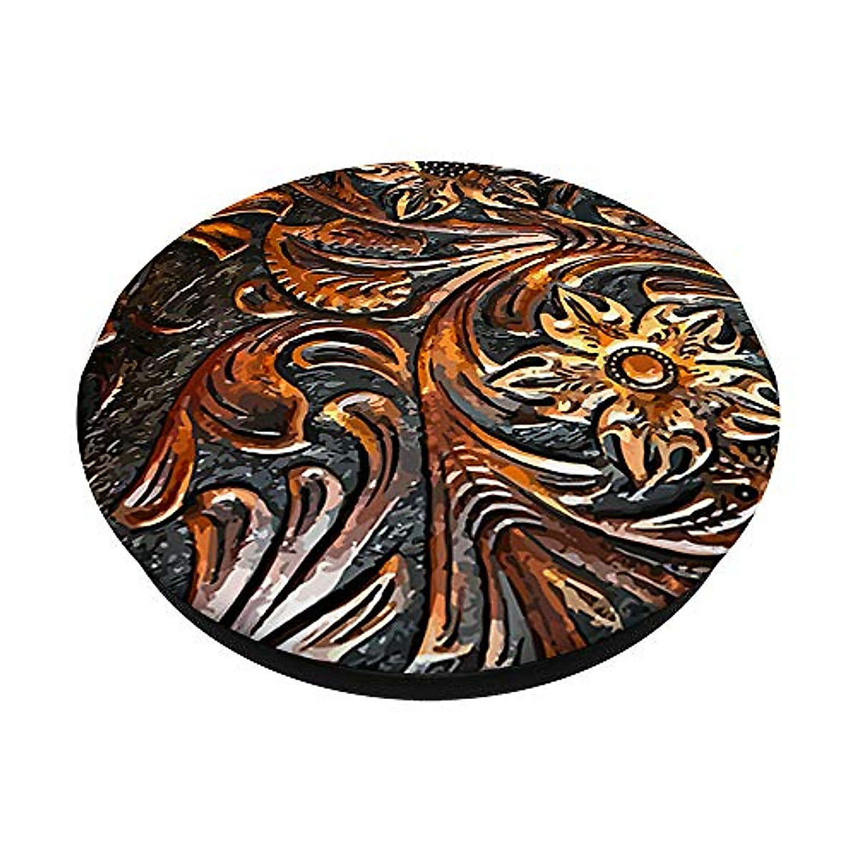 Cute Western Cowgirl Tooled Pattern PopSockets Grip and Stand for Phones and Tablets