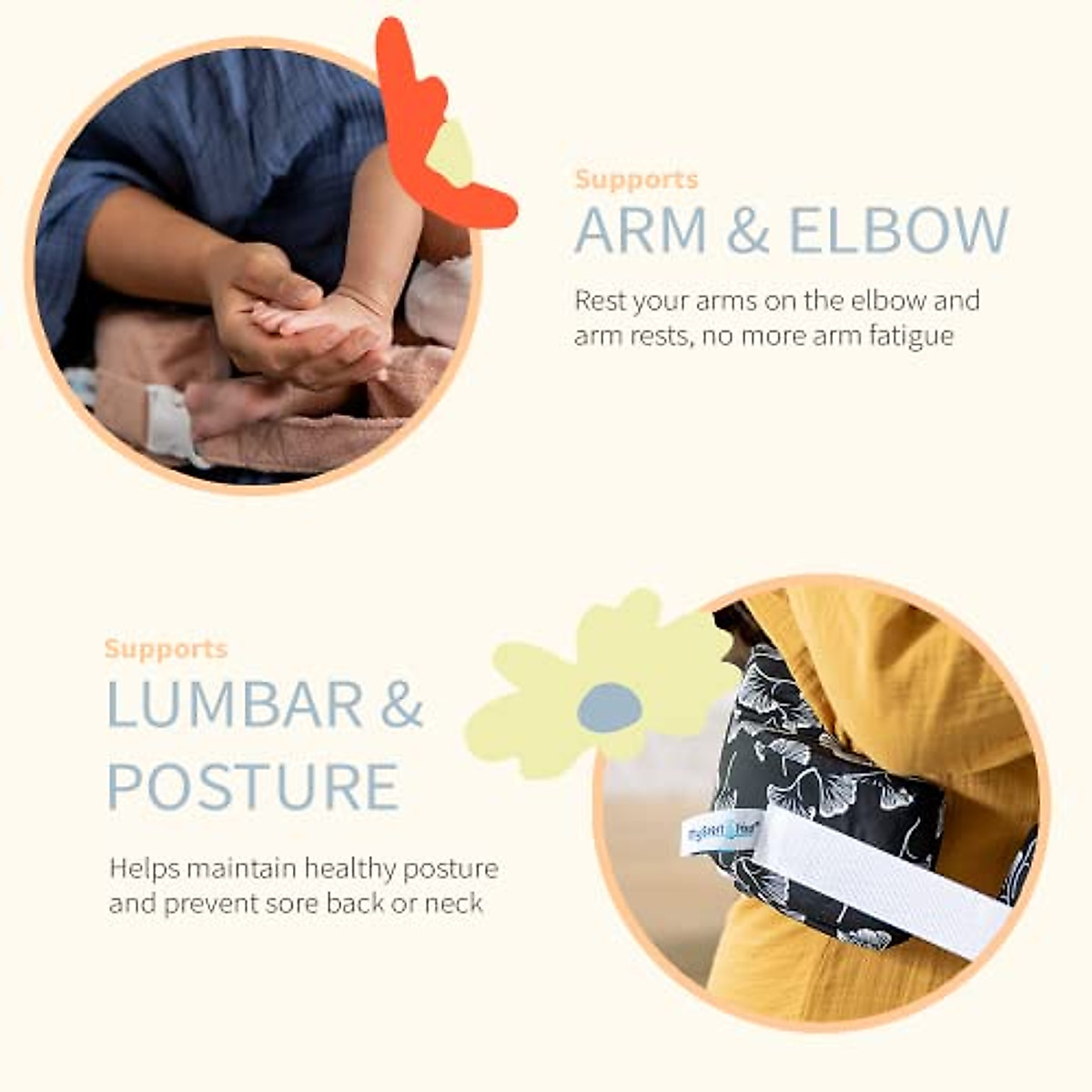 My Brest Friend Deluxe Nursing Pillow for Breastfeeding & Bottle Feeding, Enhanced Posture Support, Double Straps & Removable Extra Soft Slipcover, Soft Rose