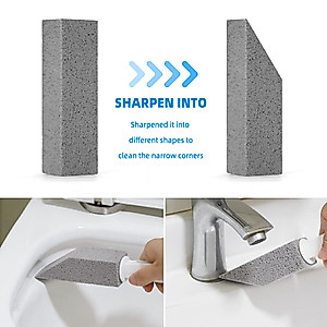 Omszte 2Pack Pumice Stone Toilet Bowl Cleaning with Handle, Scouring Stick Powerfully Cleans Away Limescale Stain, Hard Water Rings, Calcium Buildup, Suitable for Tiles, BBQ Grill, Bath tubs