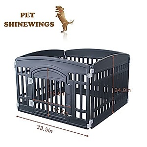 PET SHINEWINGS 4-Panel Pet playpen with Door,Dog playpen Indoor and Outdoor,Dog frence playpen Cat Dog Kennel for Medium and Small Dogs