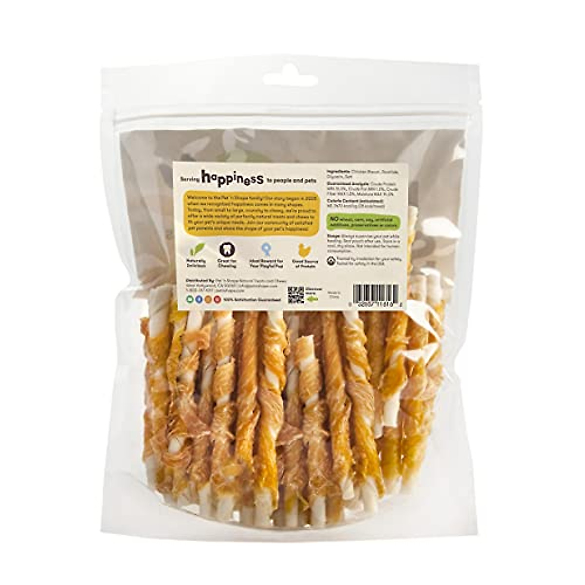 Pet 'n Shape Chik 'n Hide Twists – Chicken Wrapped Rawhide Natural Dog Treats, Small, 16 oz
