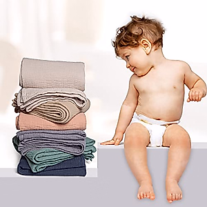 Lulu moon Muslin Quilt Blanket, Crib Blanket for Baby and Toddler,47x47 Inches(Ivory)