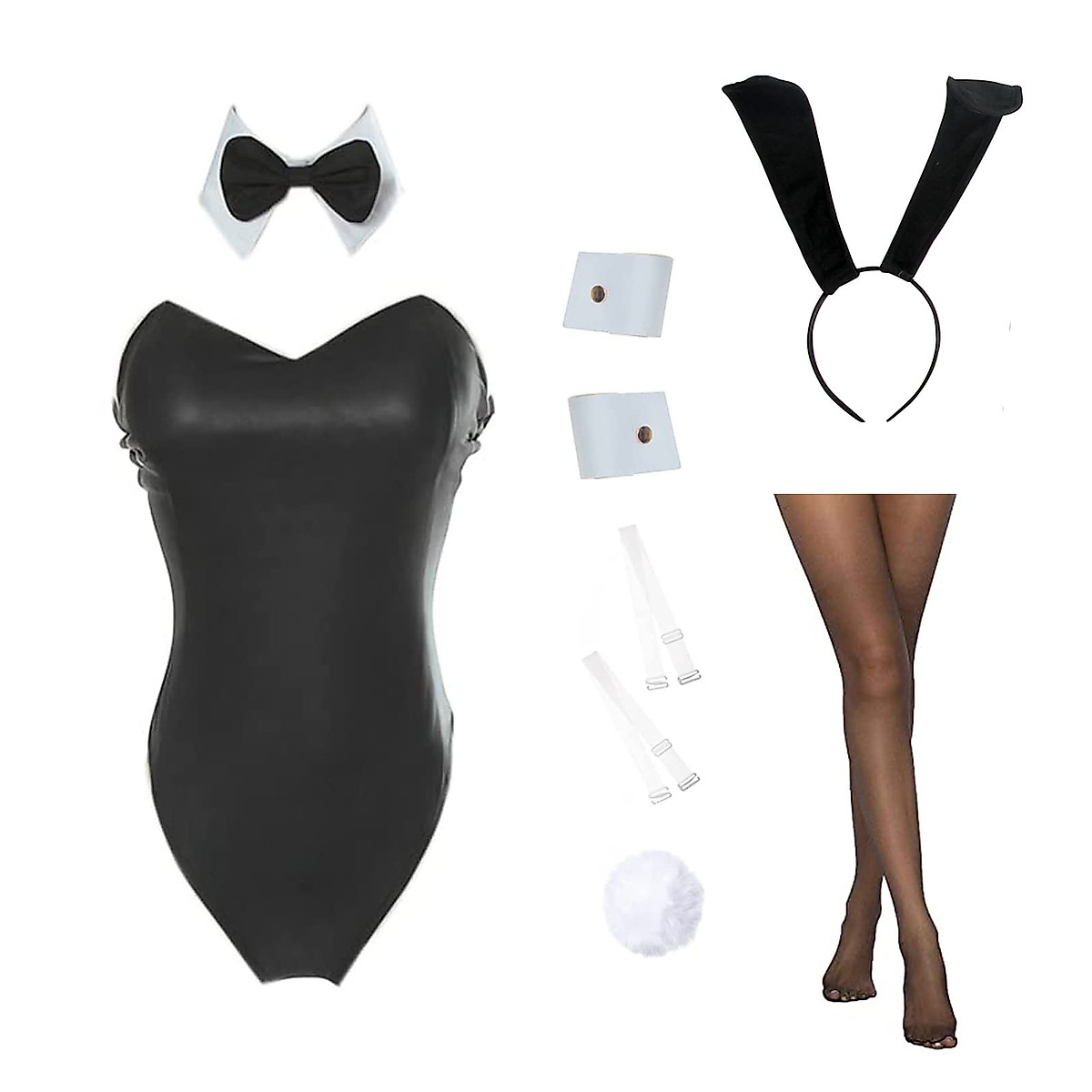 CR ROLECOS Bunny Costume Women Bunny Girl Senpai Cosplay One Piece Bodysuit Suit Sakurajima Mai Outfit Halloween M