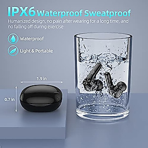 Bluetooth Headphones, 24H Playtime 5.3 Wireless Bluetooth Earbuds Deep Bass Clear Call, IPX6 Waterproof Sport Ear Buds with USB-C, Led Display Touch Contro In-Ear Headset Compatible for iPhone Android