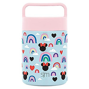 Simple Modern Food Jar Thermos for Hot Food | Reusable Stainless Steel Vacuum Insulated Leak Proof Lunch Storage for Smoothie Bowl, Soup, Oatmeal | Provision Collection | 12oz | Minnie Mouse Rainbows
