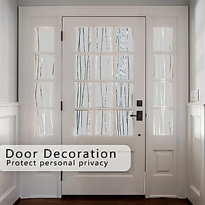 Finnez Window Film Privacy and Light Protection Sticker Film Frosted Look Static Cling for Home Office 11.8'' x 78.7''