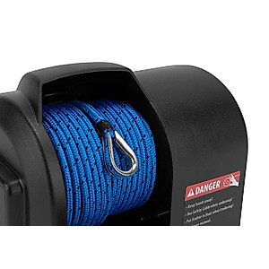 Camco TRAC Outdoors Pontoon 35-G3 Electric Anchor Winch | Features a High-Efficiency, 12-Volt DC, All Steel Gear Motor and 100-feet of Pre-Wound Double-Braid Anchor Rope | (69003)