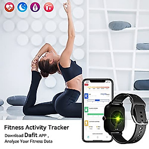 Smart Watch, Luoba 1.69'' Full Touch Answer/Make Call Android Smartwatch for Women Men Fitness Tracker with Heart Rate Sleep Monitor Calorie Step Counter Fitness Watch Compatible Android iOS (Black)