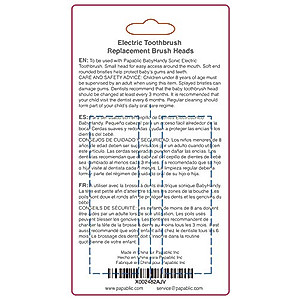 Papablic BabyHandy Sonic Electric Replacement Brush Heads (18-36 Months), 2 Count