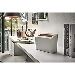 Yamazaki Countertop Waste Bin Home Table Top Plastic | Trash Can, One Size, Walnut