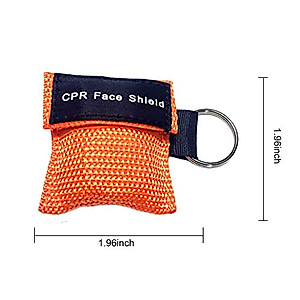 20pcs CPR Mask Keychain Ring Emergency Kit CPR Face Shields for First Aid or AED Training