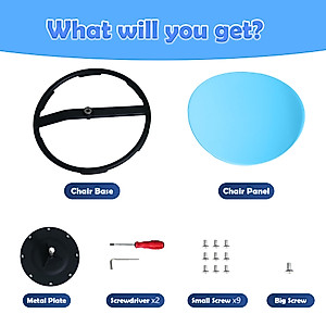 makarci Kids Sensory Swivel Chair - Spinning Chair for Autistic Kids, Toddlers & ADHD, Sit and Spin Toy for Autism Sensory Play, Body Coordination, and Relieving Motion Sickness(Blue)