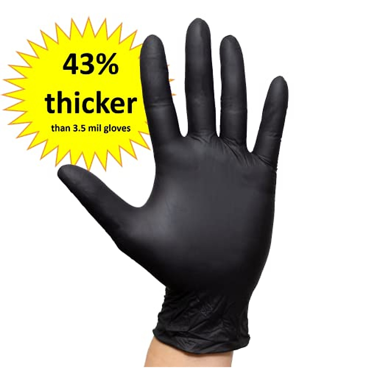 GripProtect Precise Black 5 Nitrile Exam Gloves | 5 Mil Thickness | Chemo-Rated | Medical, Law Enforcement, Tattoo, Dental, Janitorial, Food & Agriculture