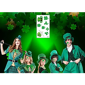St. Patrick's Day Temporary Tattoos,Face Body Shamrock Accessories Tattoos Stickers for Saint Patrick's Day Party Favor Decoration(Style One)