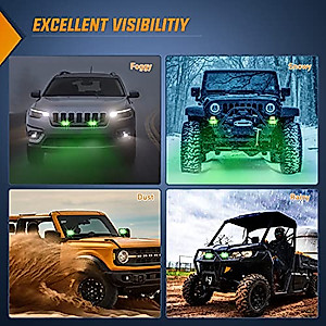 Nilight 4" Led Light Pod Green Spot Driving Fog Light 2PCS 18W Off Road Fishing Hunting Emergency Safety Signal Deck Trailer Hunting lights for UTV Pick-up Van Boat Tractor, 2 years Warranty