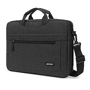 MOSISO Laptop Shoulder Messenger Bag Compatible with MacBook Air/Pro,13-13.3 inch Notebook,Compatible with MacBook Pro 14 2023-2021 A2779 M2 A2442 M1 with Adjustable Depth at Bottom, Black