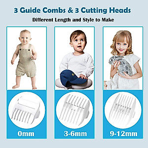 BZ 3 In 1 Baby Hair Clippers, Silent Hair Clippers for Kids, Professional Waterproof Hair Cutter, Rechargeable Cordless Hair Trimmer