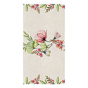 Big buy store Vintage Poppy Flower Butterfly Kitchen Dish Towels, Soft Lightweight Microfiber Absorbent Decorative Hand Towel Pink Floral Plant Tea Towel Guest Towel for Kitchen Bathroom 18x28in