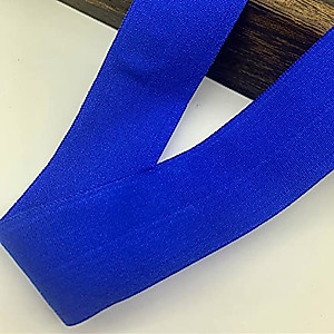 0.4/0.6/0.8/1 Inch Navy Blue Lace Trim Elastic Ribbon Fold Over Spandex Elastic Band for Sewing Lace Trim Waist Band Garment Accessory
