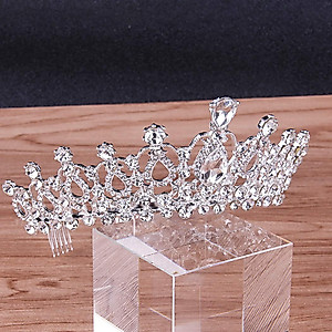 COCIDE Tiara and Crown for Women Silver Rhinestone Birthday Headband Princess Tiaras for Girls Hair Accessories Jewelry for Bridal Wedding Prom Birthday Christmas Xmas Halloween Party (Silver-2)