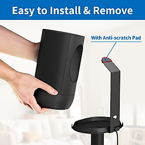 Heavy Duty Floor Speaker Stand for Sonos Move, Move 2 Stand Holder with Management Cable Clips Compatible with Sonos Move Speaker Stand Easy to Install, Black