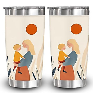FOCIUZTA 20oz Whimsical Illustration Design Tumbler with lid, Travel Coffee Cup, Ideal for Easter, Mother Day, and birthday gifts
