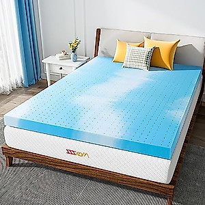 3 Inch Memory Foam Mattress Topper Queen, Gel Foam Mattress Topper Queen for Pressure Relief, High Density Cooling Memory Foam Pad, Premium Soft Mattress Topper, Certipur-Us Certified