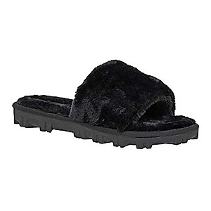 CUSHIONAIRE Women's Mushi Cozy Slipper +Memory Foam, Black 10