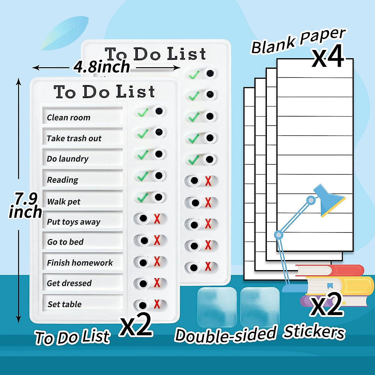 2 Pieces Chore Chart for Adults to do List My Chores Checklist Task Board Sliding Routine Chart for Kids Rv Reminder