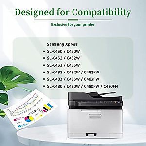 GREENSKY Compatible Toner Cartridge Replacement for Samsung CLT 404S CLT-C404S CLT-M404S CLT-Y404S for Xpress C430W C430FW C480FW SL-C430W SL-C480W SL-C480FN Printer (Black, Cyan, Yellow, Magenta)