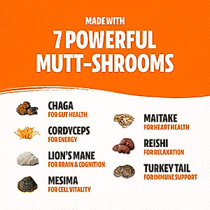 FreshCap Shroomies for Dogs - Turkey Tail Mushroom for Dogs, Immune Support Calming Chews, Treats Supplement with 7 Mushrooms for Cognition, Longevity, Cellular & Joint, Lipoma Removal, 180 Soft Chews