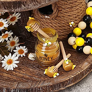 Nefelibata Faux Honey Pot with Bees and Dippers, Bumble Bee Tiered Tray Decor, Drippy Honey Pot, Fake Honey Jar Table Centerpieces, Spring Summer Decor