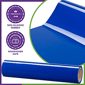 Mars Wellness Non Slip Silicone Grip Material Roll - Anti Slip Large Roll - 7.87" X 3' Feet - Cut to Size - Eating Aids, Baking, Crafts, Table, Counter, Drawer or Any Surface - Blue