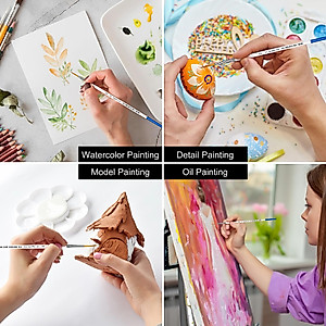 XDT#830 Rigger Artist Paint Brush 6 Piece Set Extra Long Fine Point Liner Tip #000#00#0#1#2#3, Scale Models Nail Acrylic Oil Watercolor