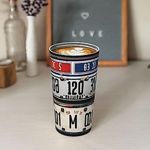 WANGXUEE Old License Plate Print 500ml Stainless Steel Travel Tumbler Double Wall Vacuum Insulated Coffee Mug