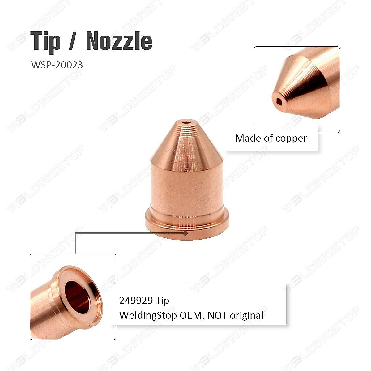 XT60 Plasma Torch Tip 249929 60A Nozzle fit Miller Spectrum 875/875 Auto-Line Cutter 5pcs