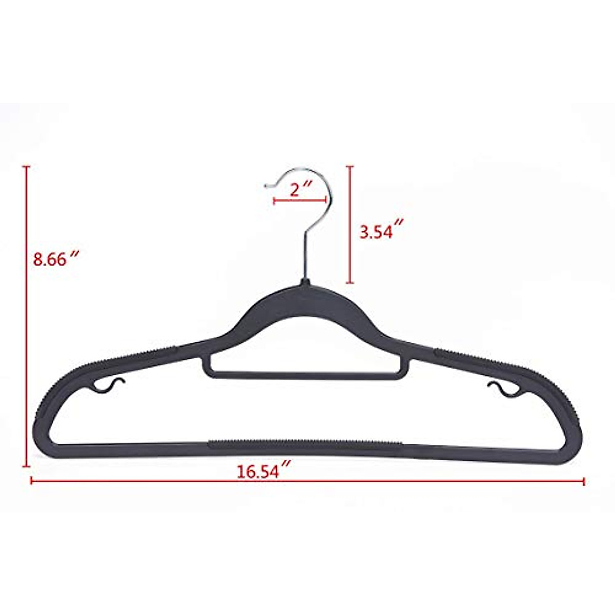 Quality Hangers Clothes Hangers 50 Pack - Non-Velvet Plastic Hangers for Clothes - Heavy Duty Coat Hanger Set - Space-Saving Closet Hangers with Black Swivel Hooks - Functional Non-Flocked Hangers