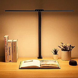 OREiN LED Desk Lamp for Home Office, 23W Desk Lamp with USB Charging Port, 5 Color Modes/Stepless Dimming/ 4 Timer, Flexible Desk Light with Touch & Remote Control, Office Desk Lamp with Clamp, Black