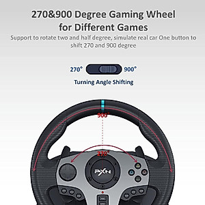PXN V9 Steering Wheel for PC - Vibration Feedback Gaming Racing Wheel with Shifter and Pedals Used- Good for PC PS4, PS3, Nintendo Switch