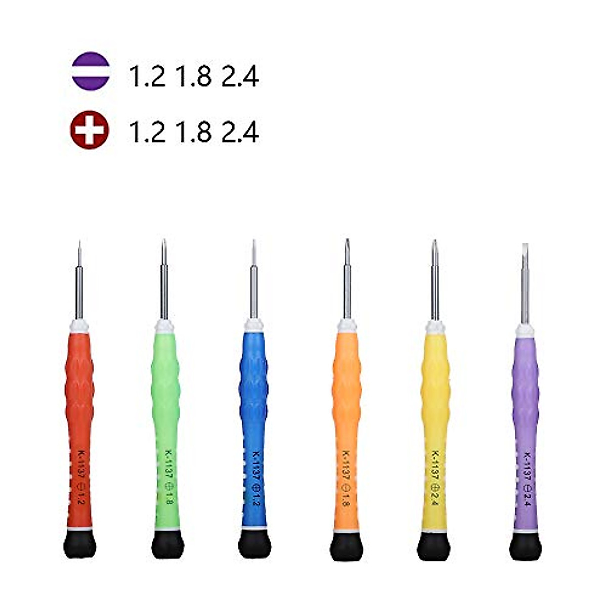 KER Precision Screwdriver Set of 6, Mini Screw Driver Professional Repair Tool Kit for Eyeglass, Glasses, Sunglasses, Electronics, Small Toys, PC, Clock and Watch (yellow)