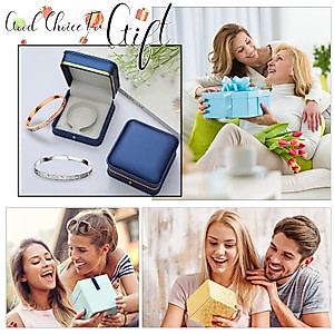 Love Friendship Bracelets Bangle Gold Silver with Cubic Zirconia Stainless Steel Jewelry Oval Bracelet Birthday for Her Women Teen Girls with Gifts Box (Gold, Stainless Steel)