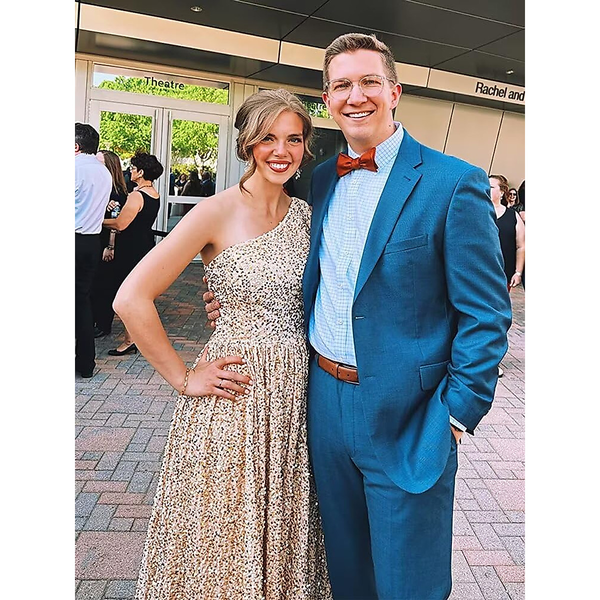 Changuan Sequin Prom Dresses for Women 2025 One Shoulder Sparkly Ball Gown A-Line Plus Size Formal Evening Wedding Party Gowns 18 Hot Pink