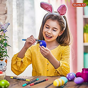 Shuttle Art 36 Colors Dual Tip Acrylic Paint Markers, Brush Tip and Fine Tip Acrylic Paint Pens for Rock Painting, Ceramic, Wood, Canvas, Plastic, Glass, Stone, Calligraphy, Card Making, DIY Crafts