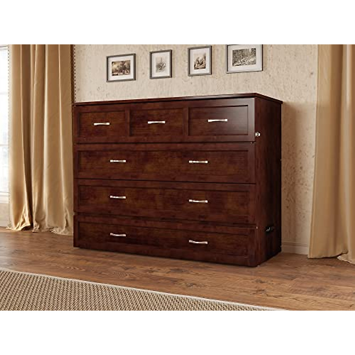 AFI Deerfield Murphy Bed Chest Full, Walnut