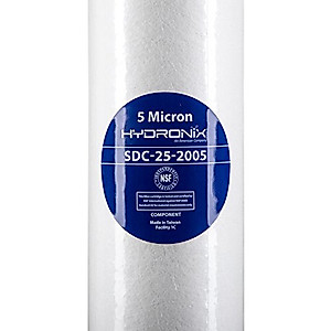 Hydronix SDC-25-2005 Whole House, RO Systems or Commercial Use Sediment Water Filter Cartridge 2.5" x 20" - 5 micron (PACK OF 4)