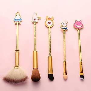 Anime Alice in Wonderland Makeup Brushes Set Foundation Blending Powder Eye Shadow Contour Concealer Blush Cosmetic Fairy Makeup Brush Tools