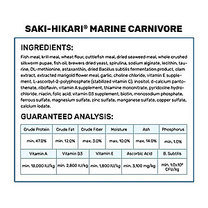 Hikari 042220 Carnivore Medium Sinking Pellets Marine Fish Food, One Size