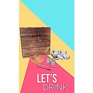 Cocktail Smoker Kit - Old Fashioned Smoker Kit for Cocktails, Whiskey & Bourbon - Whiskey Smoker Kit w/Stone Cubes, Wood Smoker Unit & Chip Flavors - Great Bourbon Smoker Kit Gift for Whiskey Lovers